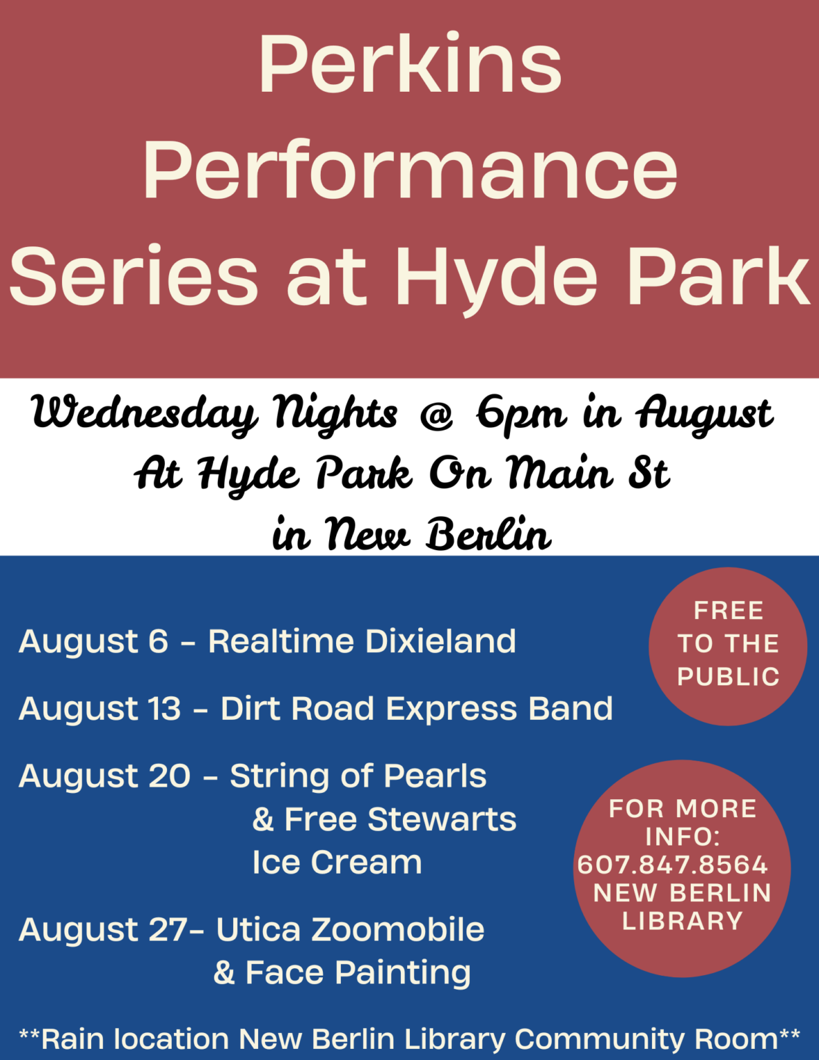 Perkins Memorial Performance Series at Hyde Park 2025 – New Berlin Library