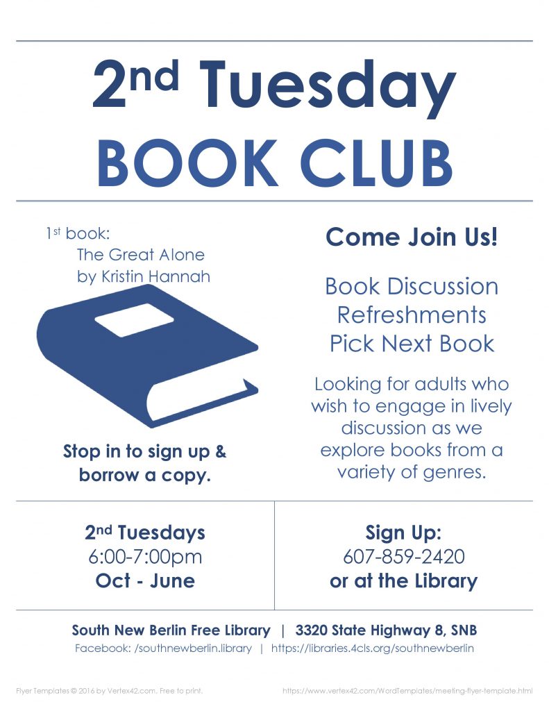 Book Club – South New Berlin Free Library