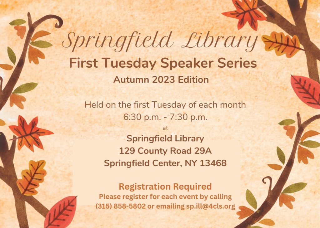 Springfield Library – 129 County Road 29A, Springfield Center, NY 13468 ...