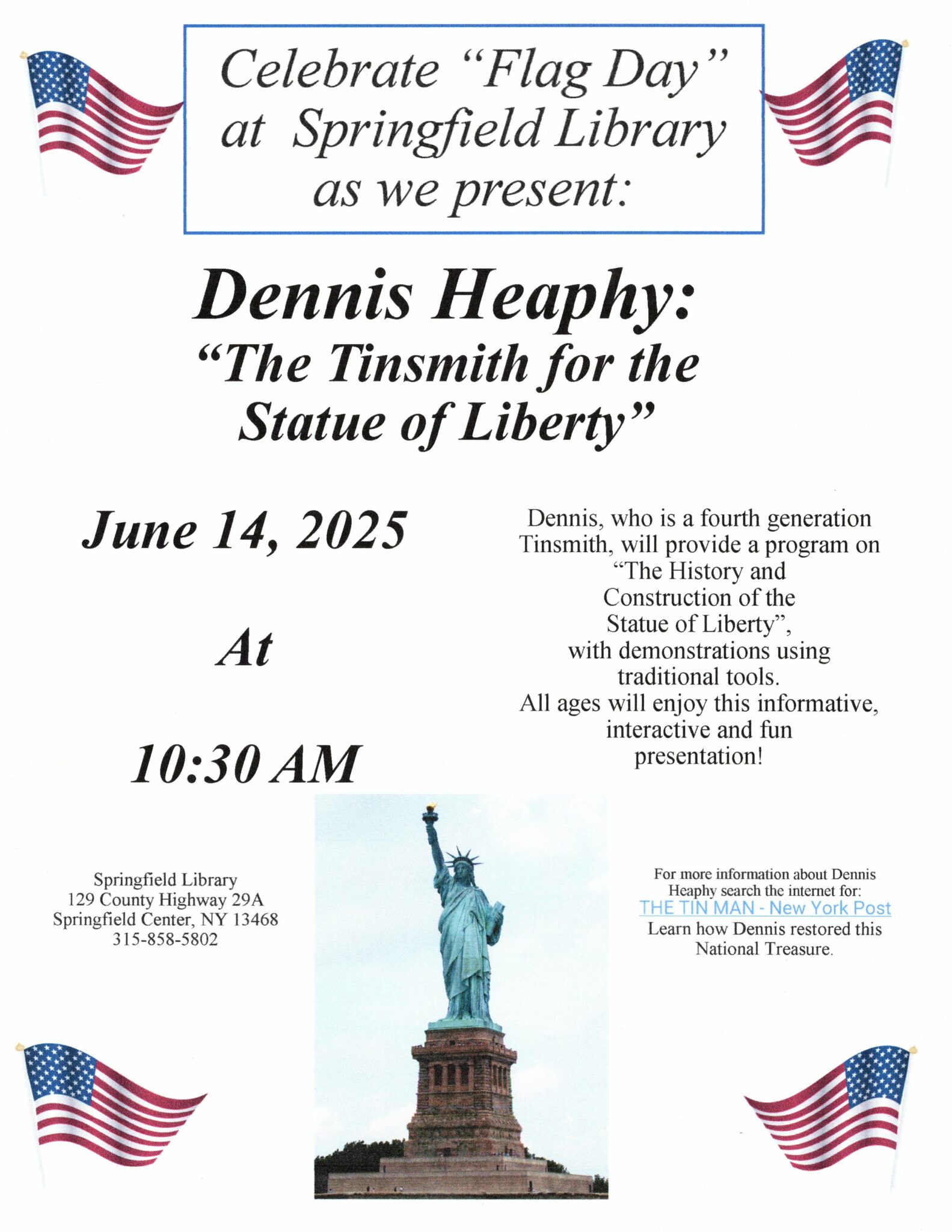 Springfield Library – 129 County Road 29A, Springfield Center, NY 13468 ...