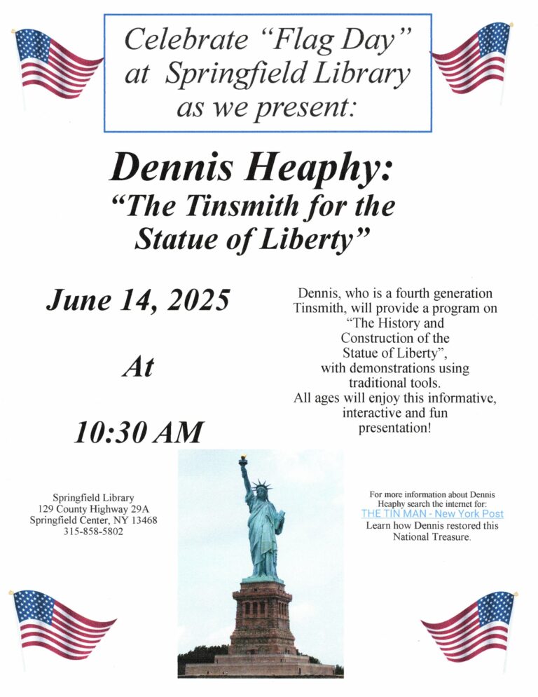 Springfield Library – 129 County Road 29A, Springfield Center, NY 13468 ...