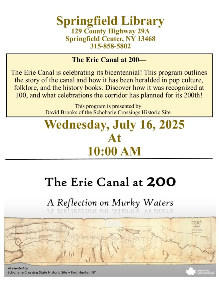 Springfield Library – 129 County Road 29A, Springfield Center, NY 13468 ...